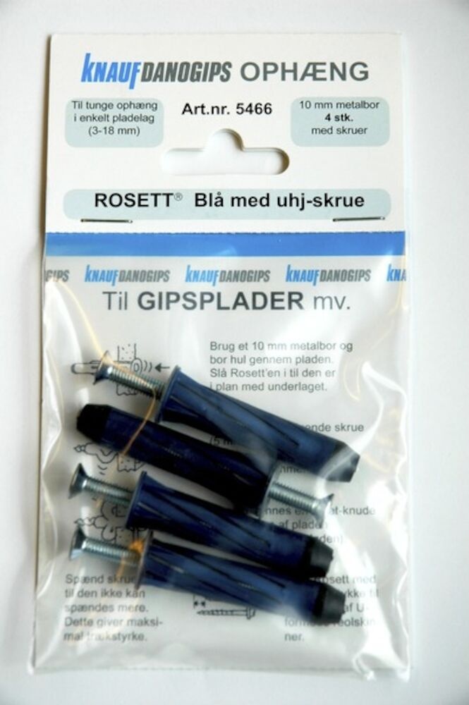 Knauf, Gipsrosetter med UHJ-skrue, 4 stk. - Silvan