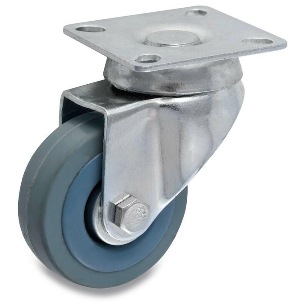 Jasa, Containerhjul med plade, drejelig, Ø50 mm - Silvan