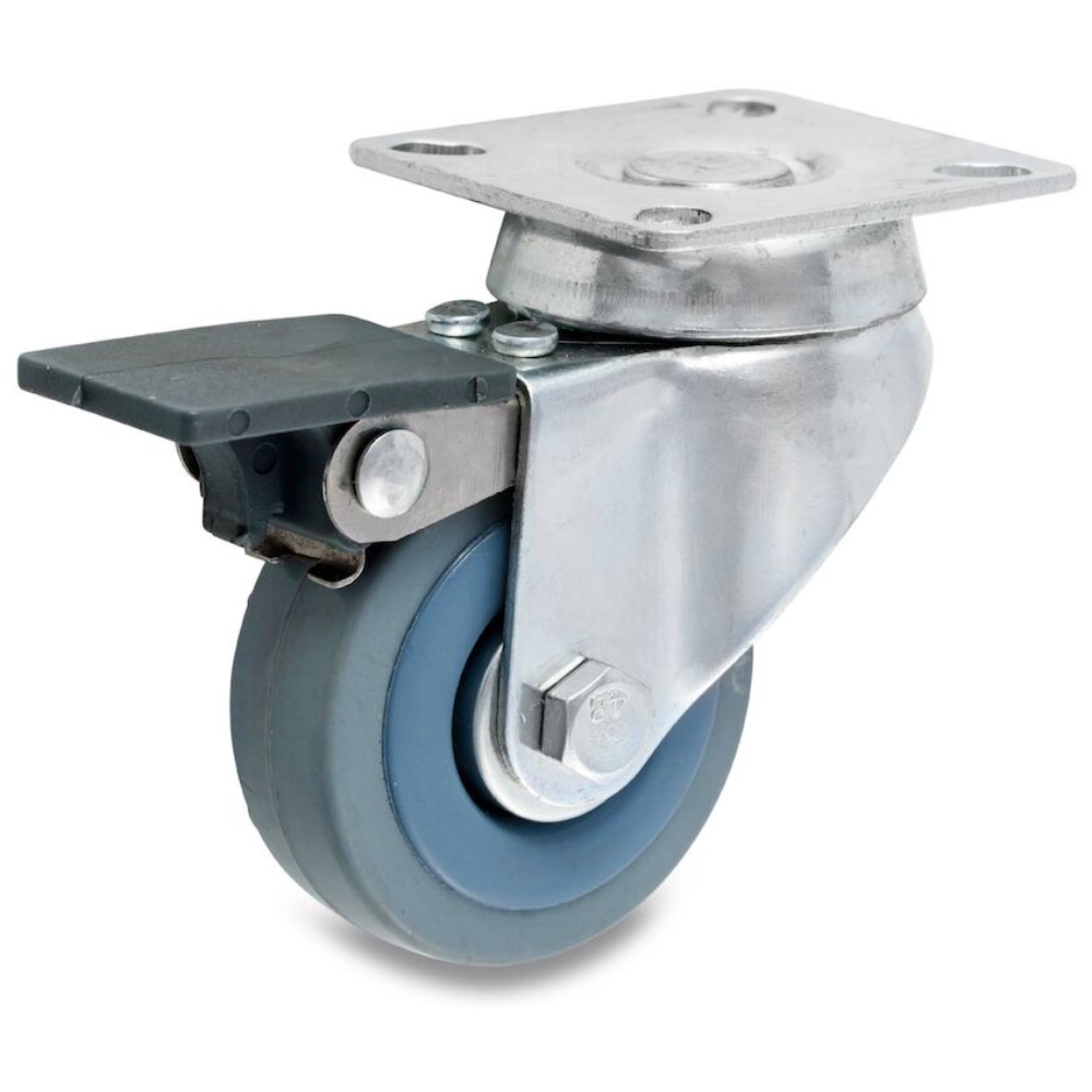 Jasa, Containerhjul med plade/bremse, drejelig, Ø50 mm - Køb Beslag online