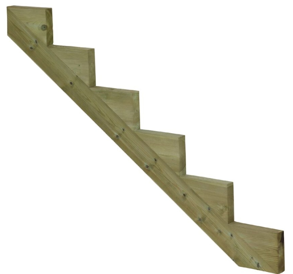 Plus, Trappevange, 6 trin, trykimprægneret - Køb Trappevanger online