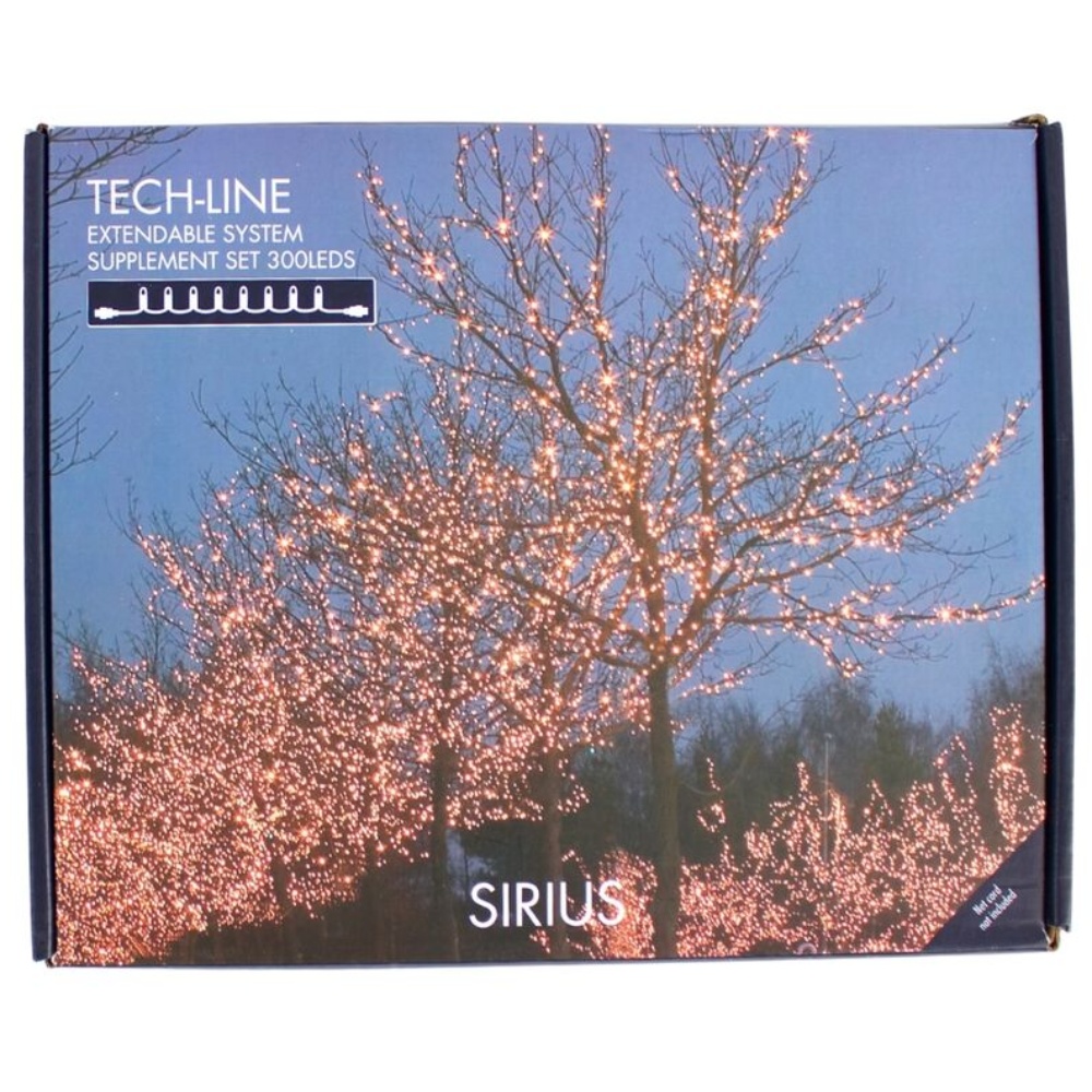 Sirius Tech-Line, Lyskæde, supplering, 30 m, 300 LED - Silvan
