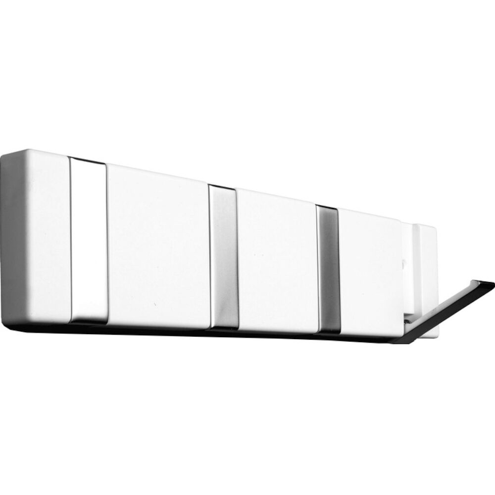 Knagerække m. 4 knager, hvid/krom - Silvan