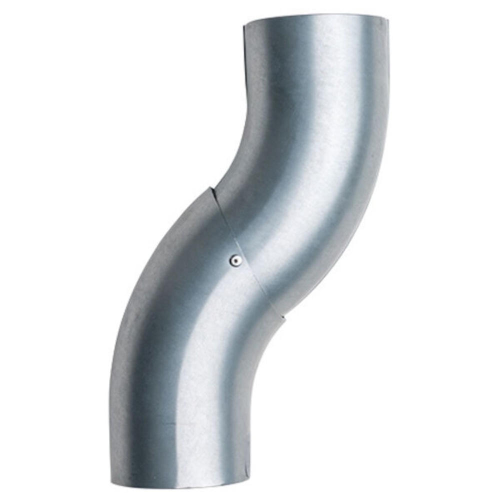 Plastmo Stål Plus, Nedførsel m/buk, Ø90 mm - Silvan