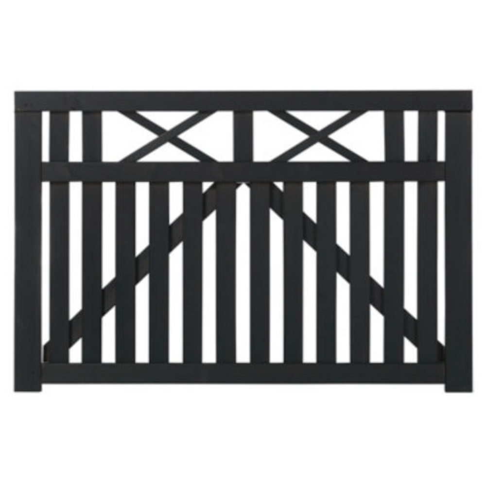 Plus Vinesse, Bred enkeltlåge, 150x98 cm, sort - Køb Havelåger online