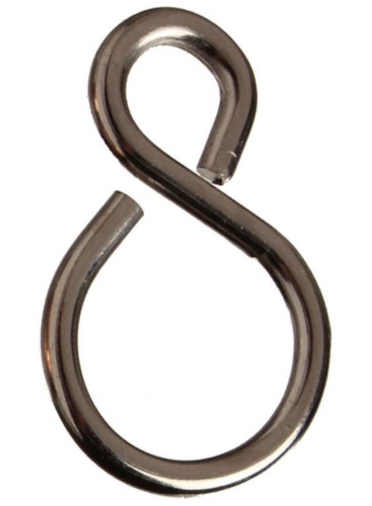 PN Beslag, S-krog, nikkel, 10 stk. - Silvan