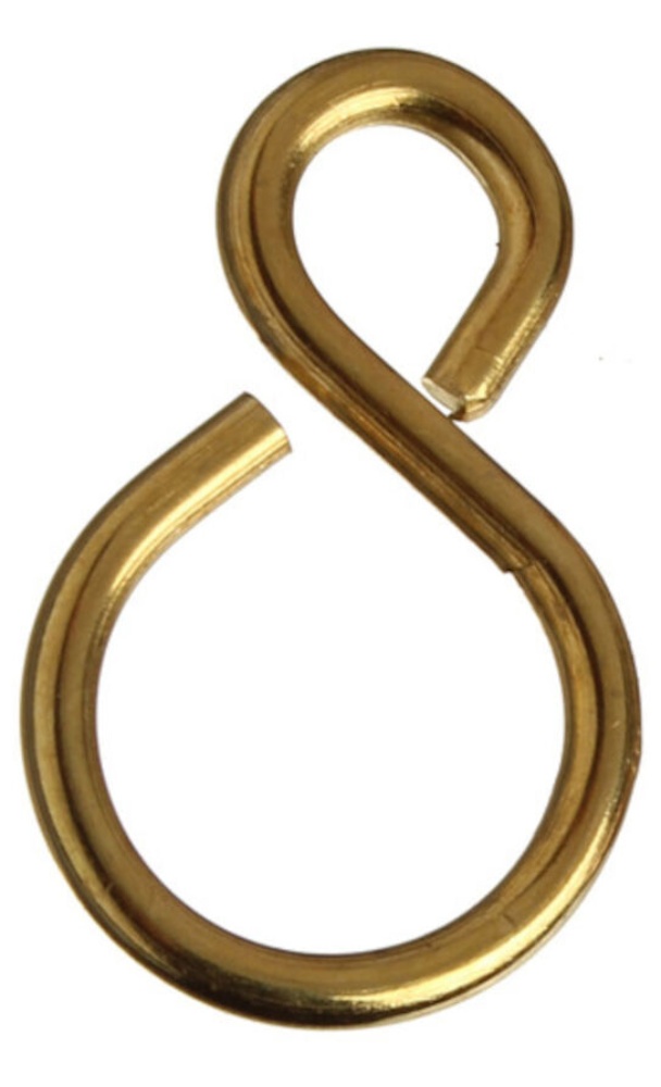 PN Beslag, S-krog, messing, 10 stk. - Silvan