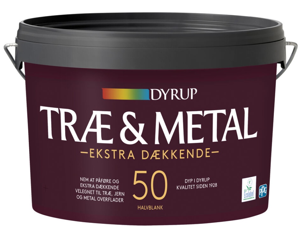 Dyrup, Træ- & metalmaling, Ekstra Dækkende 50, hvid, 2,25 L - Silvan