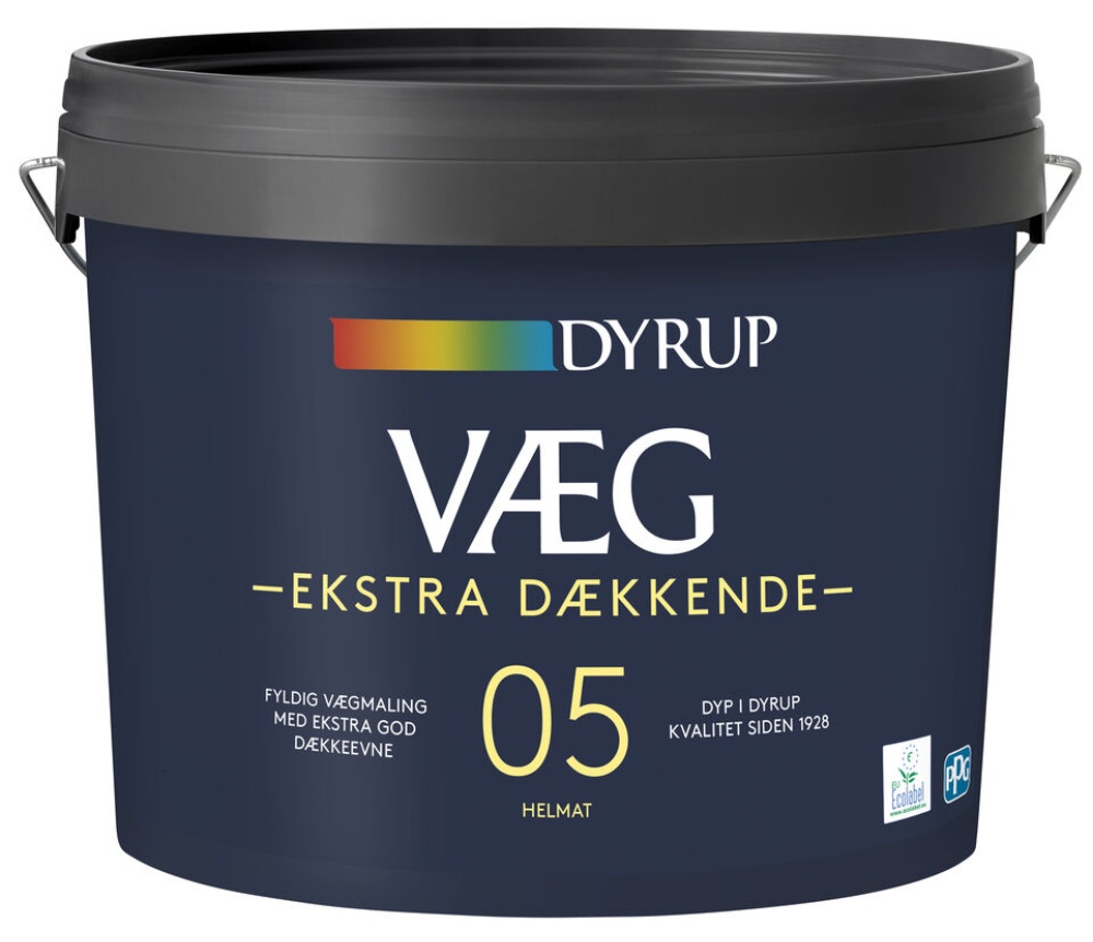 Dyrup, Vægmaling, Ekstra Dækkende 05, hvid, 4,5 L - Silvan