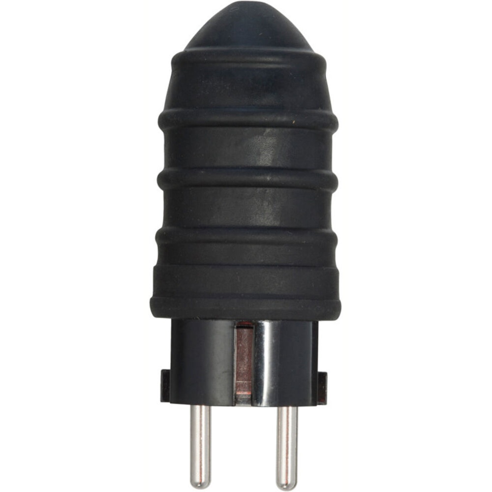 Schuko-stikprop, sort, IP44 - Silvan