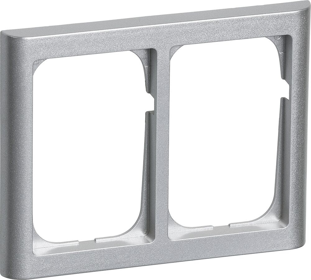 LK Fuga Softline 63, Ramme, 2x1½ modul, metalstål - Silvan