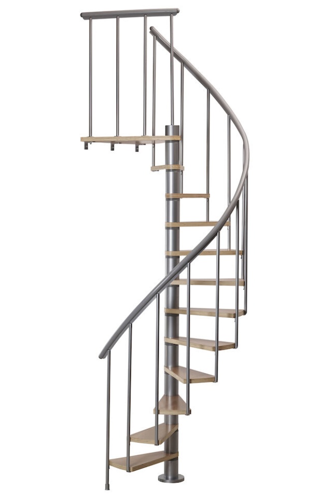 Dolle, Spindeltrappe, Calgary, bøg, grå, Ø120 cm - Køb Indendørs ...