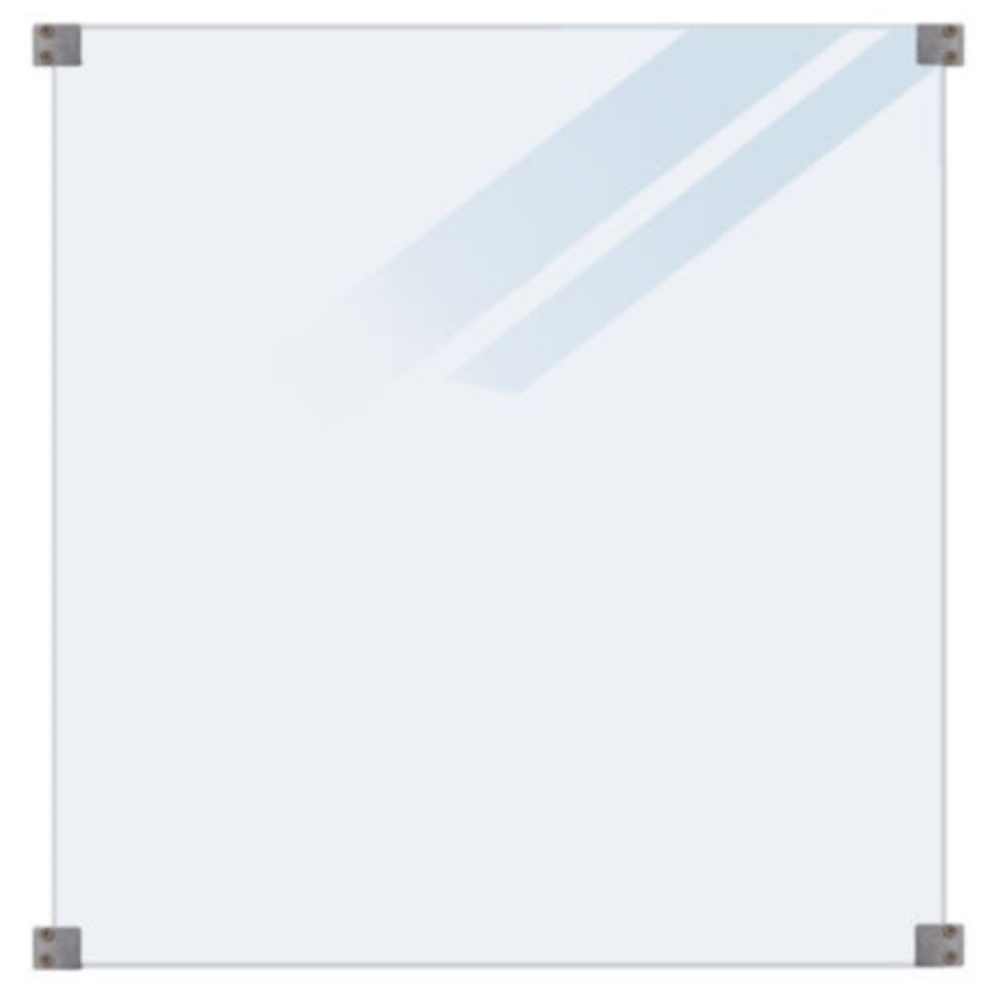 Plus, Glaselement t/runde stolper, 8,76 mm, 90x91 cm, frosted - Silvan