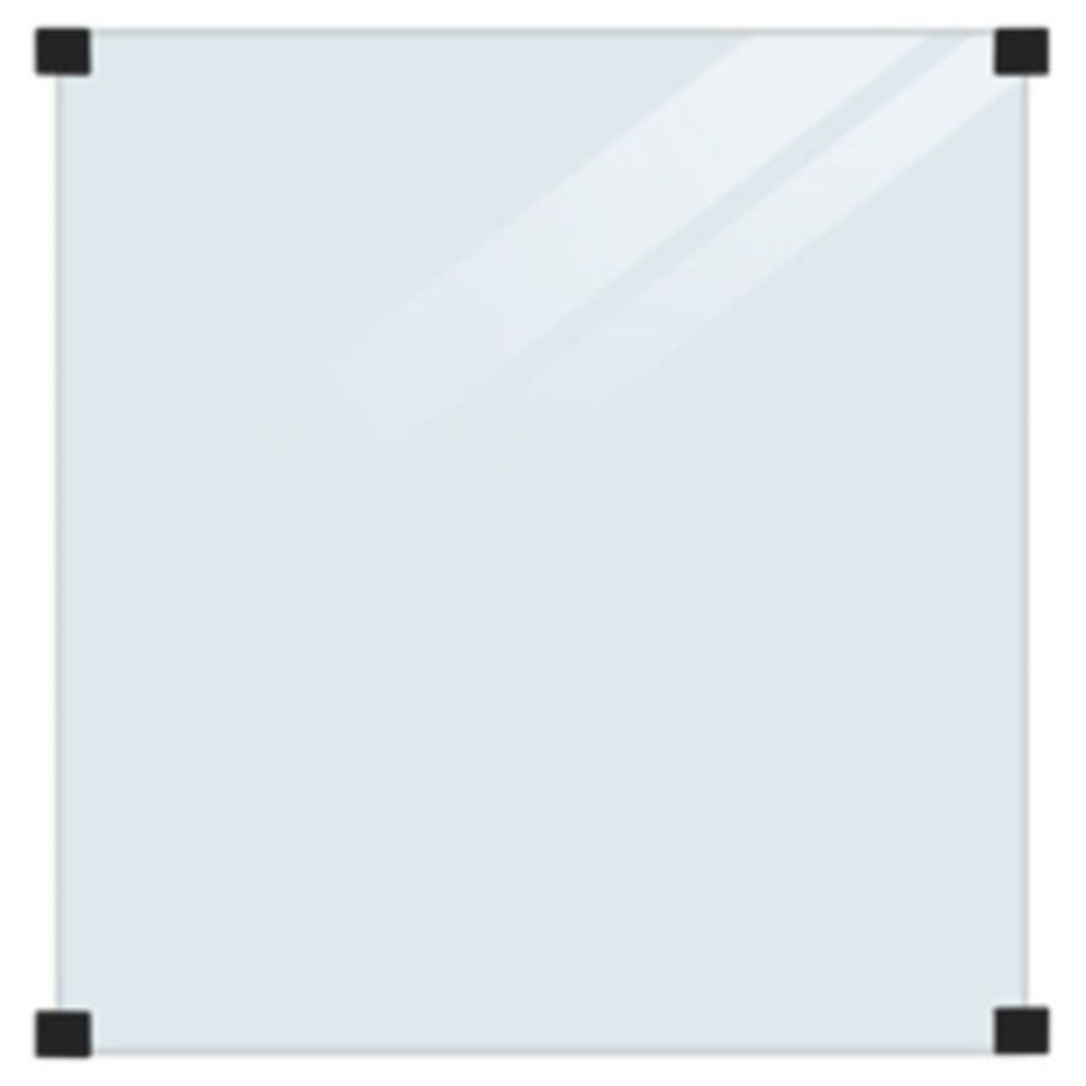 Plus, Glaselement t/runde stolper, 6 mm, 90x91 cm, klart - Silvan