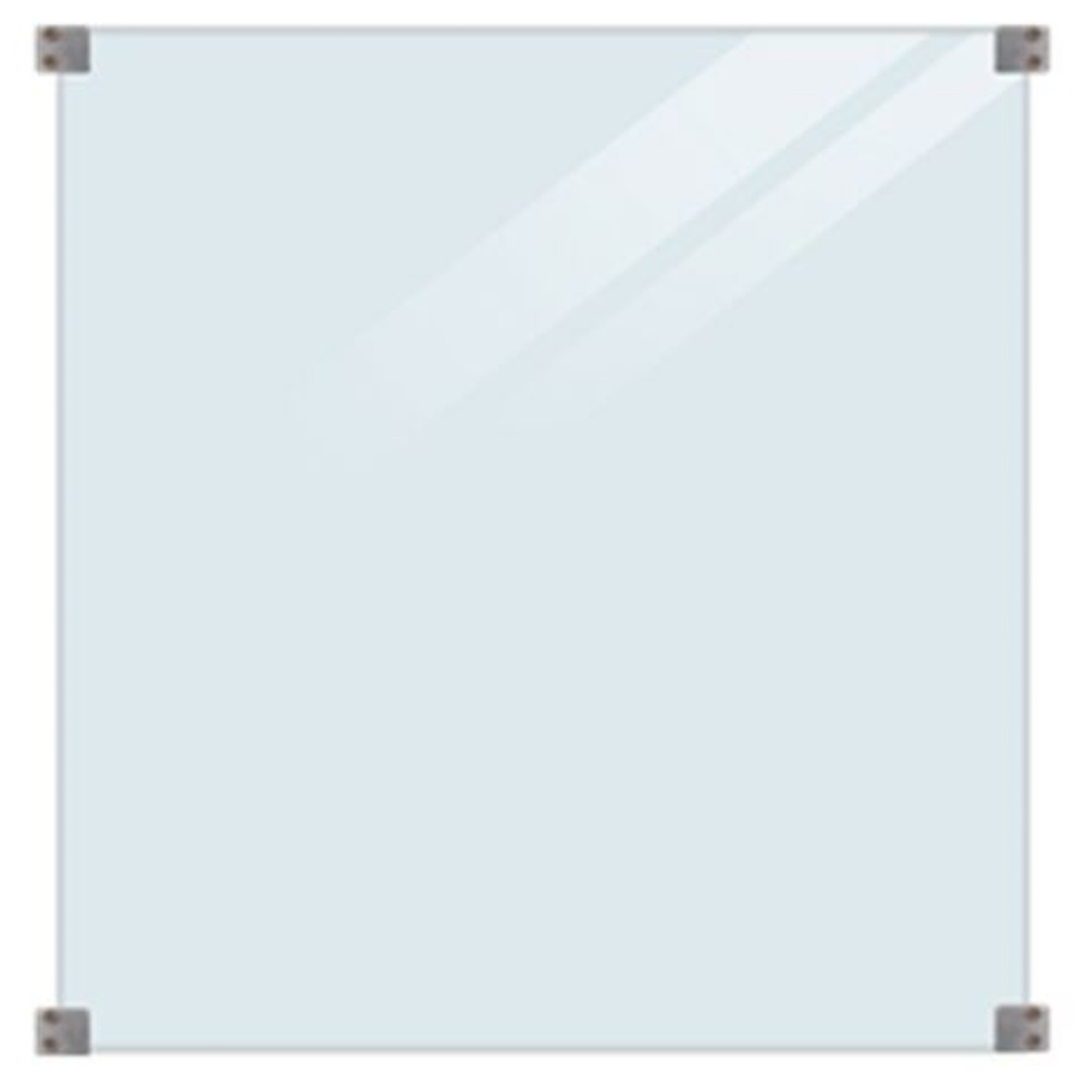 Plus, Glaselement t/runde stolper, 8,76 mm, 90x91 cm, klart - Silvan