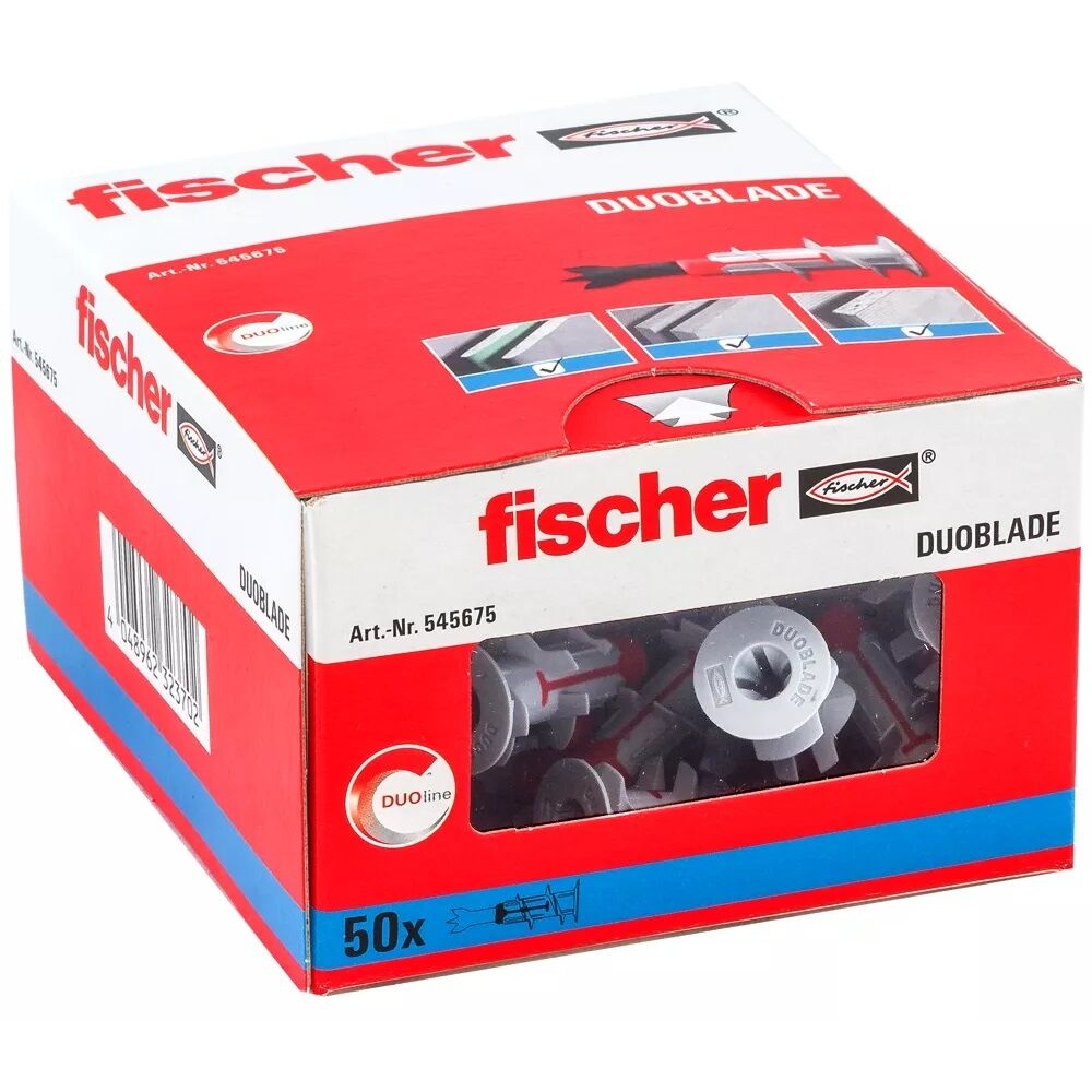 Fischer, Gipspladeplugs, DuoBlade, 44 mm, 50 stk. - Silvan