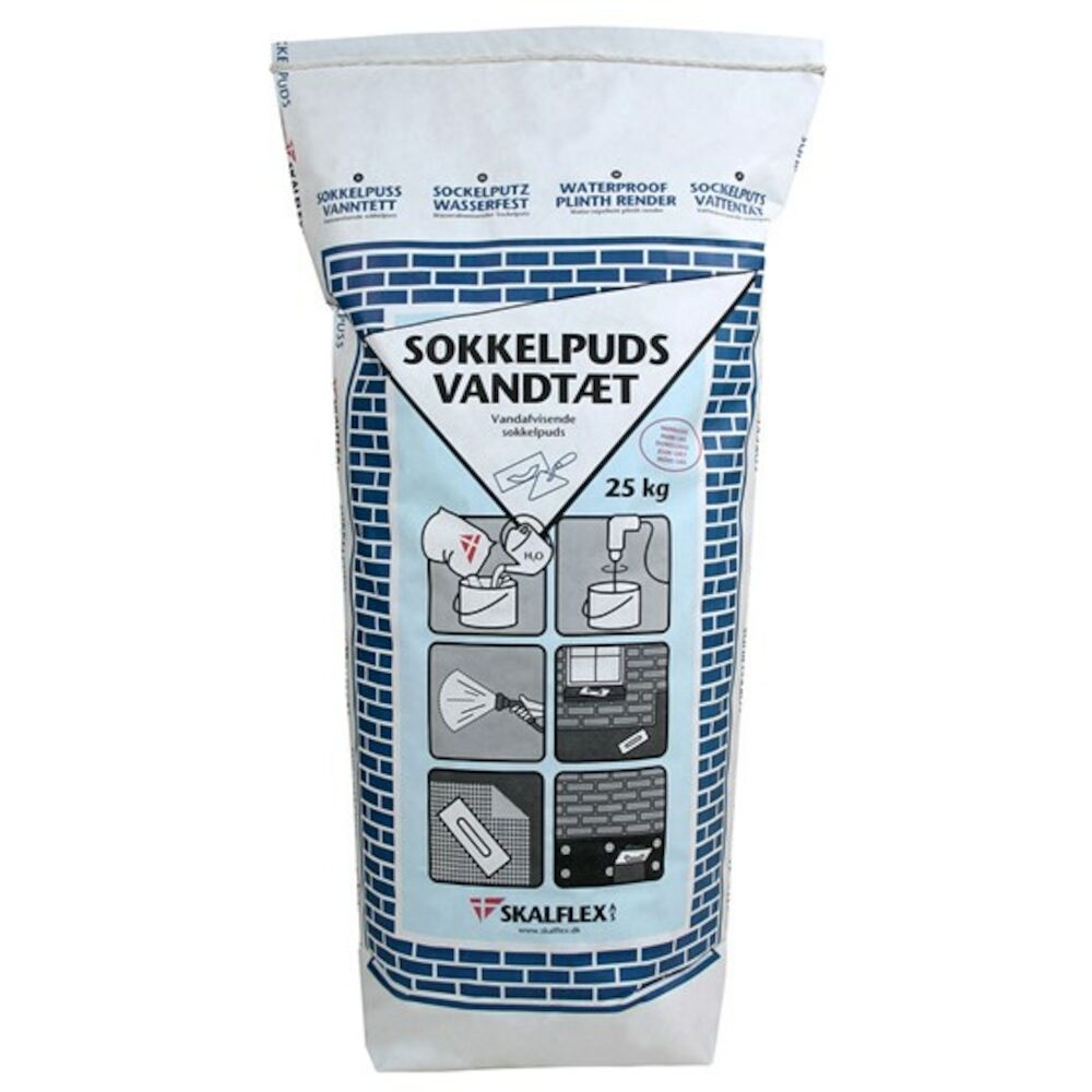 Skalflex, Sokkelpuds, vandtæt, 25 kg - Køb Cement, mørtel og beton online