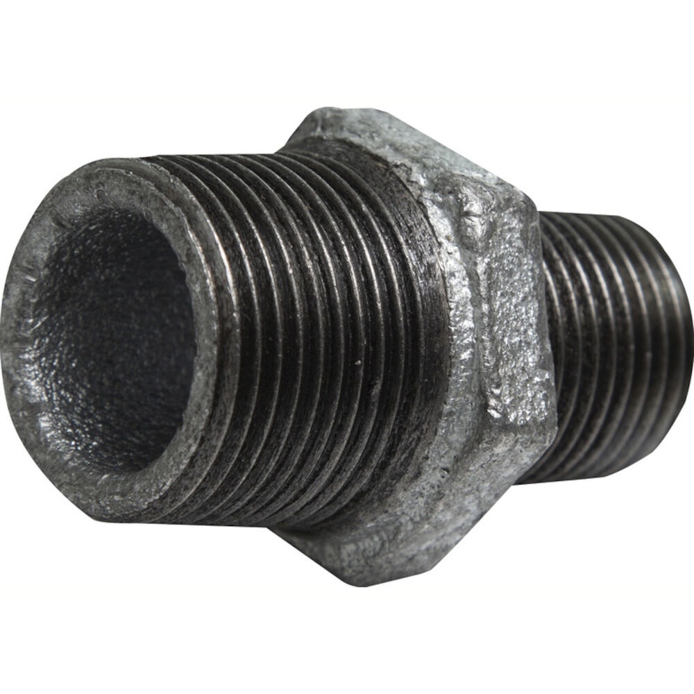 Brystnippel m. reduktion, galvaniseret stål - Silvan