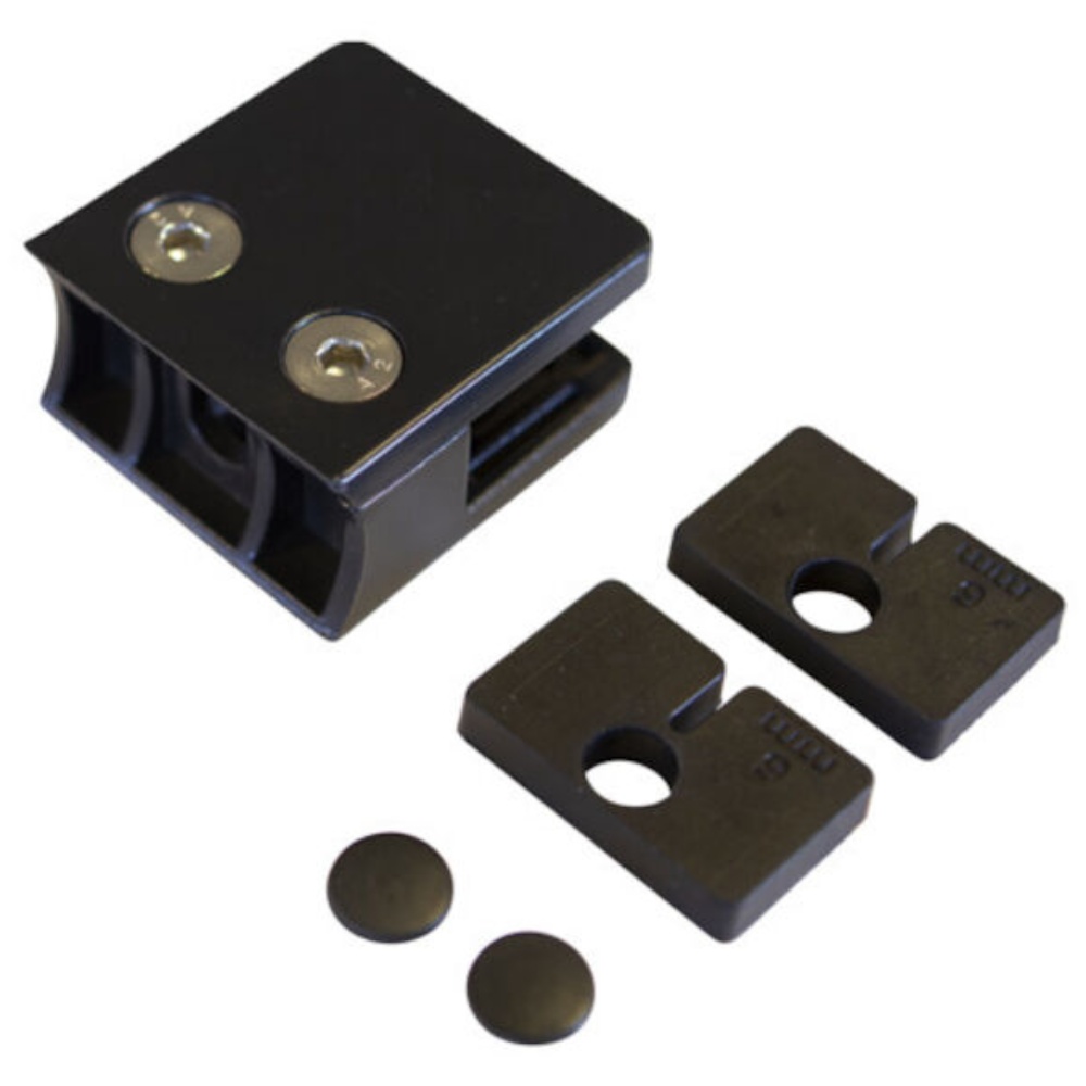 Plus, Glasbeslag til runde-stolper, 2 stk., sort - Køb Beslag ...