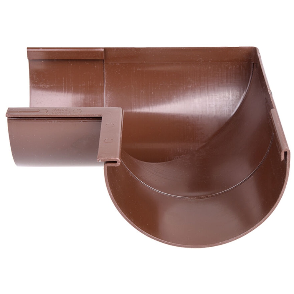 Plastmo Plast, Gering t/indv. hjørner, 90°, 12, brun - Køb Tagrende ...
