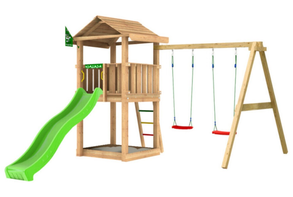 Jungle Gym House, Legetårn m/gyngemodul, 327x349x282 cm - Silvan