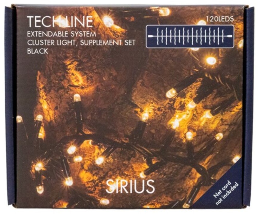 Sirius Tech-Line, Klyngelyskæde, supplering, 2 m, 120 LED - Silvan