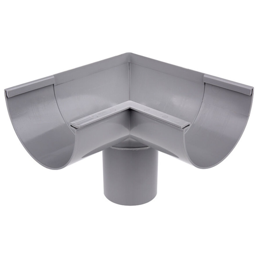 Plastmo Plast, Gering m/tud, Ø90 mm, 11, grå - Køb Tagrende tilbehør online