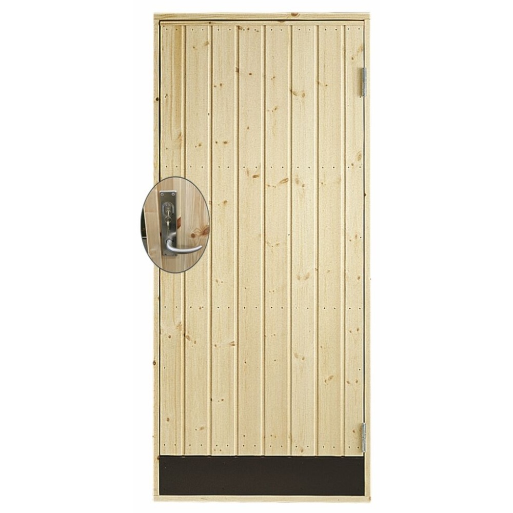 Plus, Udhusdør m/karm og panel, højrehængt, 886x1978 mm - Silvan