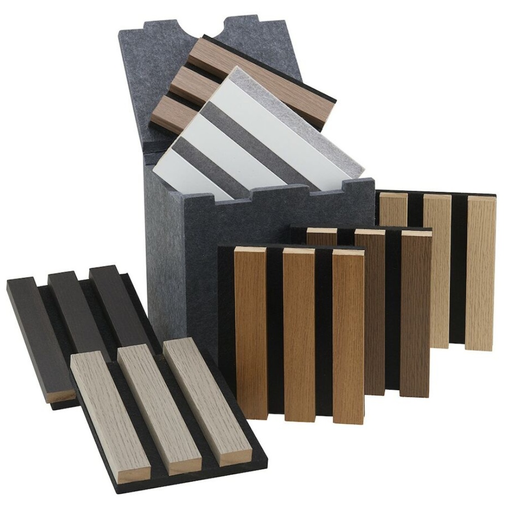 FibroTech, Prøvekasse med akustikpaneler, Unika, 7 farver - Silvan