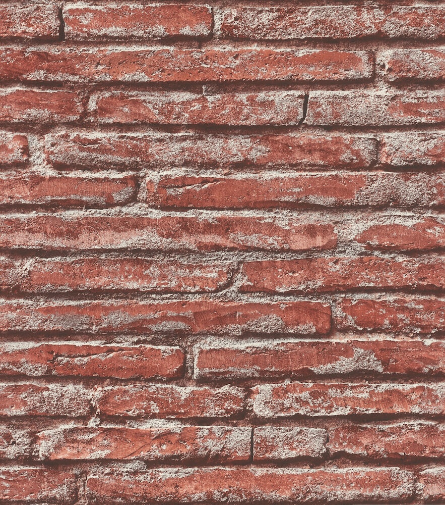 Rasch, Tapet med mursten, rød - Køb Tapet online
