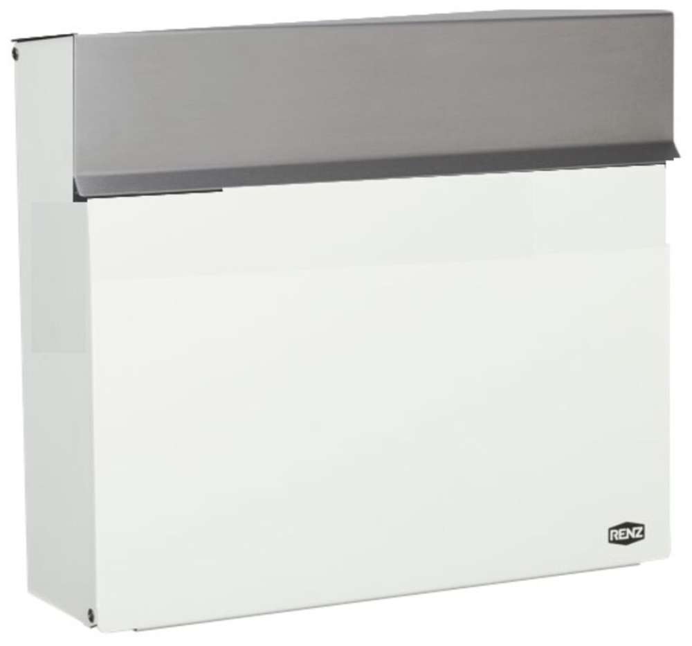 Renz Piazza M, Postkasse, hvid/rustfri - Silvan