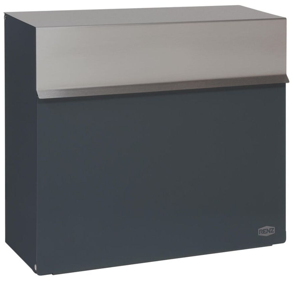 Renz Piazza M, Postkasse, antracitgrå/rustfri - Silvan