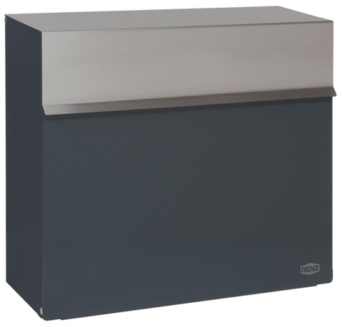 Renz Piazza M, Postkasse, antracitgrå/rustfri - Køb Postkasser online