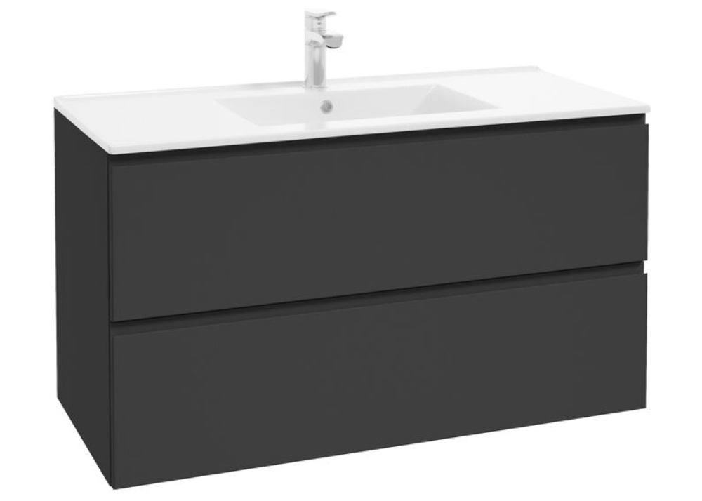 Milobad, Underskab inkl. vask, Reno, antracit, 100x46x55 cm - Silvan