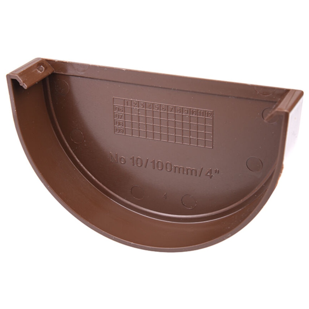 Plastmo Plast, Endebund, 10, brun - Køb Tagrende tilbehør online