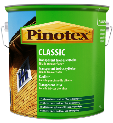 Pinotex, Transparent træbeskyttelse, sort, Classic, 5 L - Køb ...