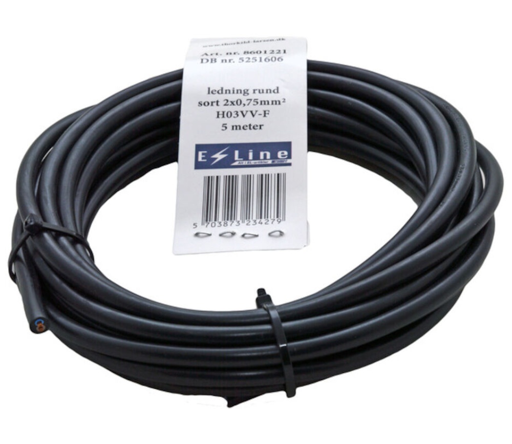 Ledning, rund, sort - Silvan