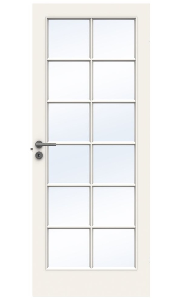 Swedoor, Indvendig dør m. glas, Style SP12, hvid, M7x21, 625x2040 mm ...