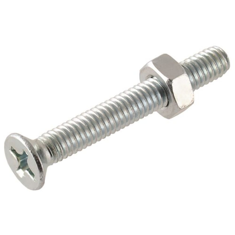 Kram, Maskinskruer m/møtrik, elforzinket stål, M6, Ø6,0x20 mm, 8 stk ...