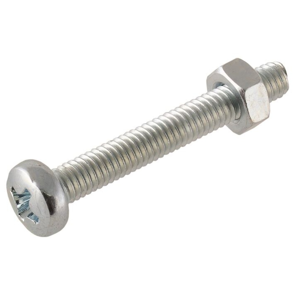 Kram, Maskinskruer m/møtrik, elforzinket stål, M6, Ø6,0x30 mm, 6 stk ...