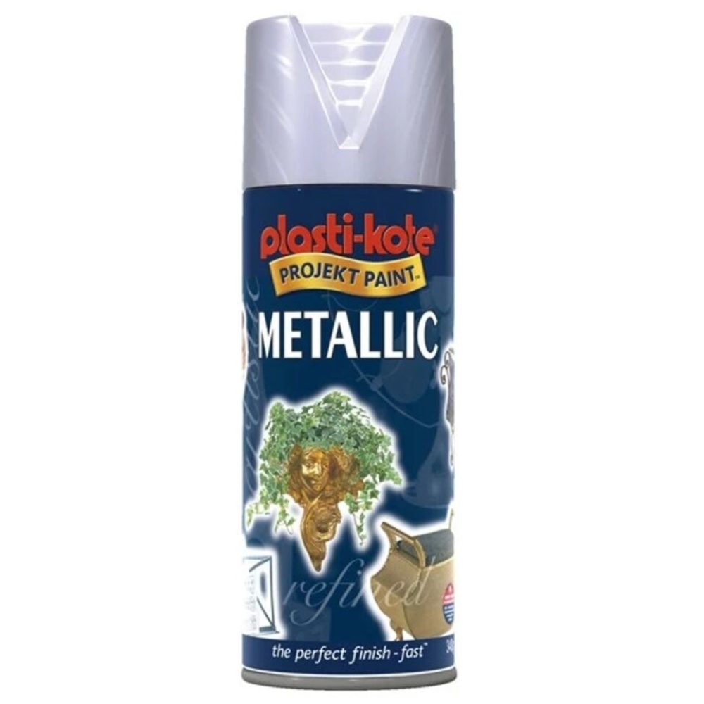 Plasti-Kote Metallic, Spraymaling, sølv, 400 ml - Silvan