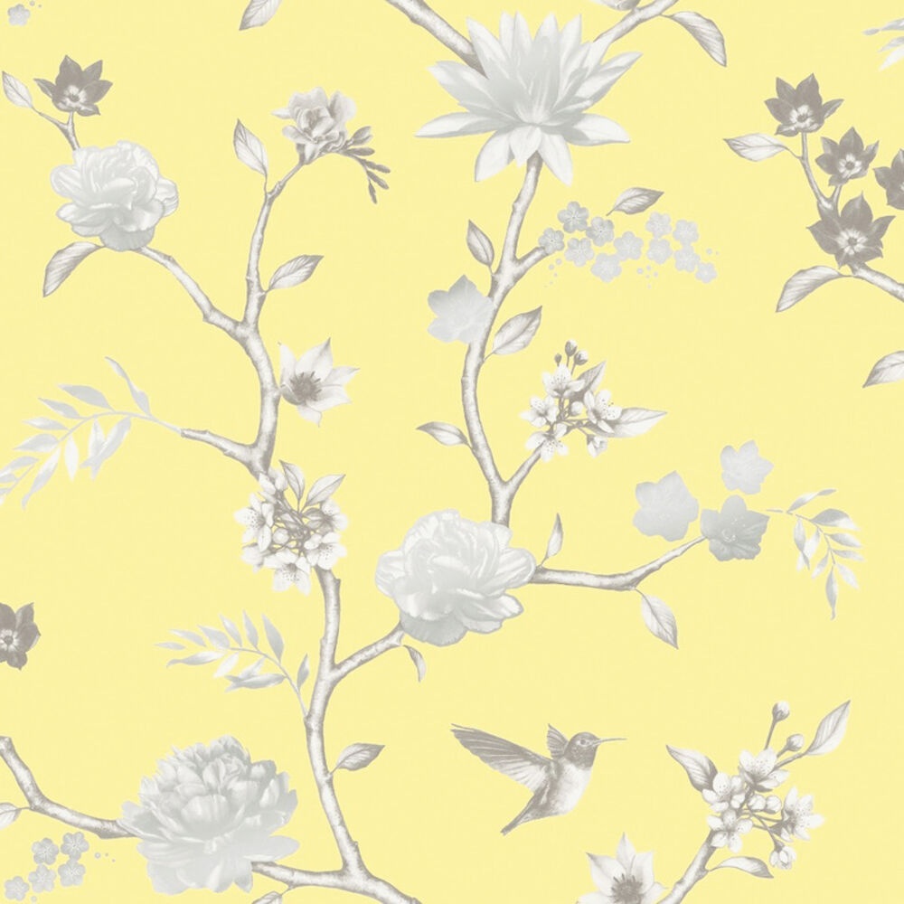Tapetcompagniet, Tapet med blomster, gul - Silvan