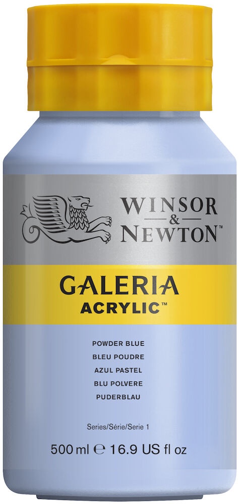 Winsor & Newton, Akrylmaling, Galeria, Powder Blue 446, 500 ml - Silvan