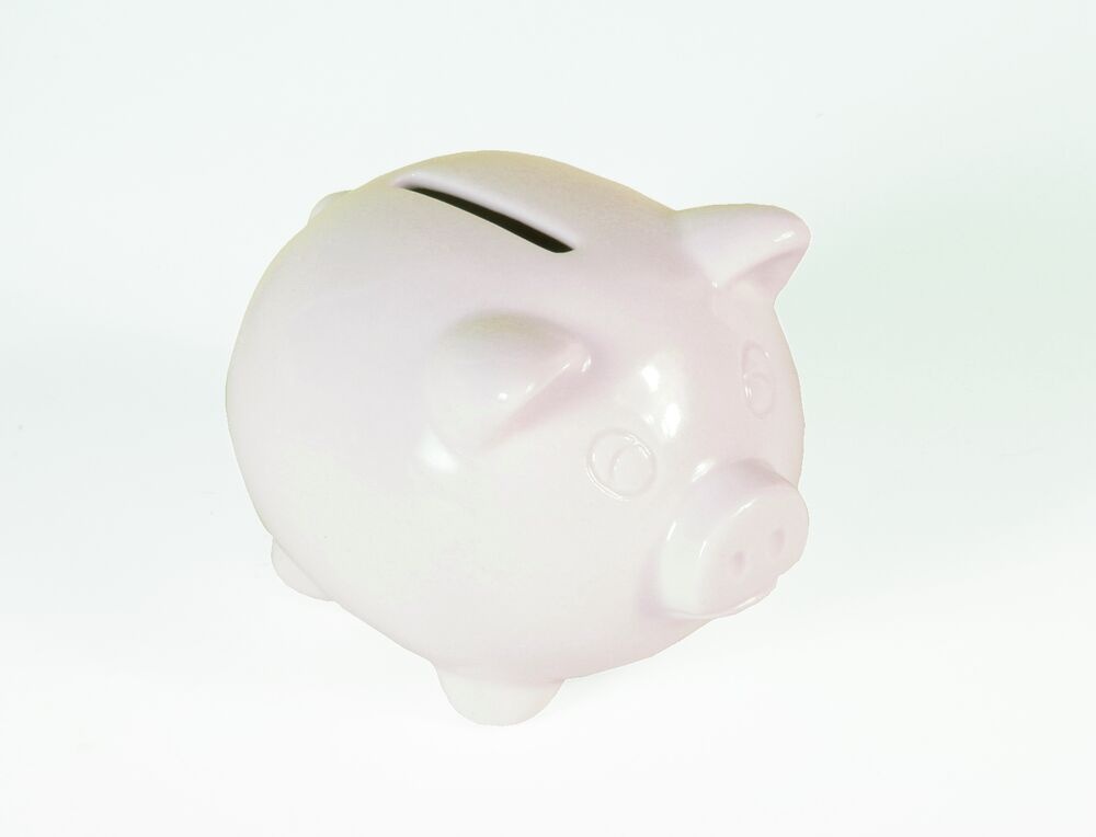 Sparegris, porcelæn, hvid, 50 mm - Silvan