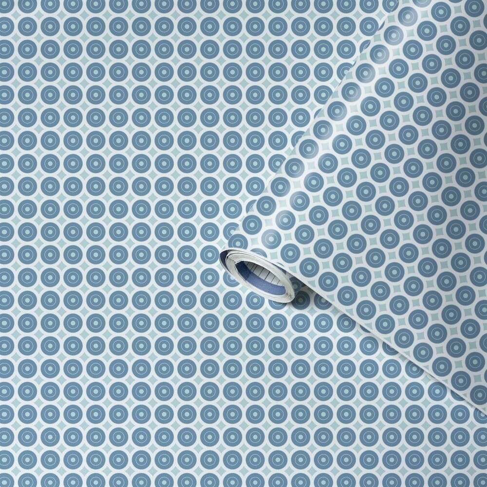 Lenco Deco, Selvklæbende folie, Awale Blue, 45x200 cm - Silvan