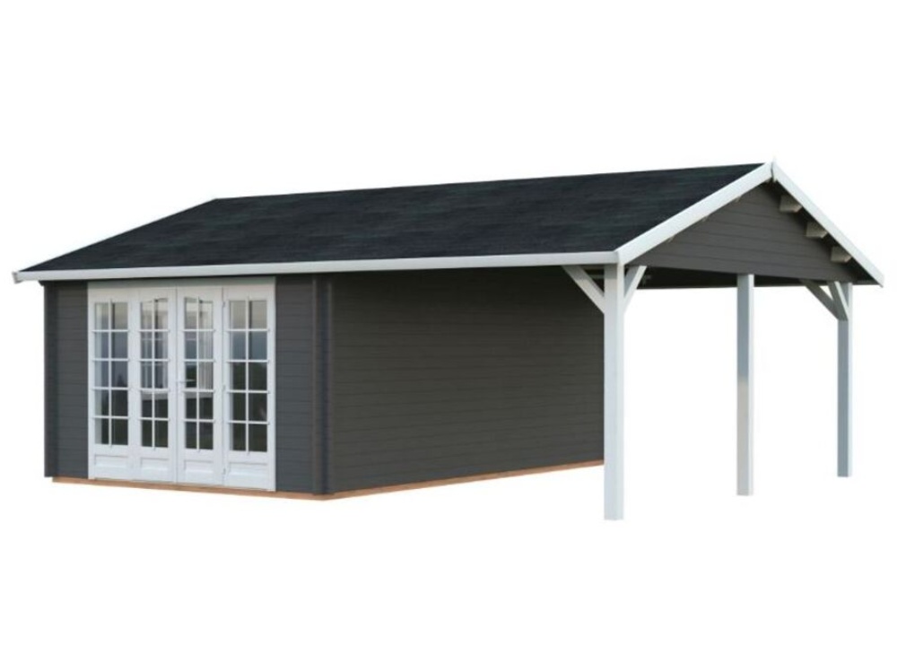 Havehus, Irene, 35,2 m², mørkegrå/hvid - Silvan