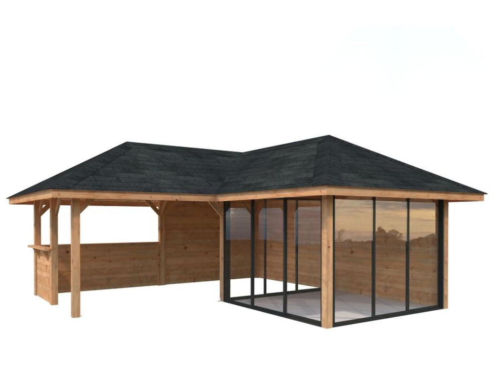 Havehus m/skydedør, Bianca 210, 24,9 m², brun - Silvan