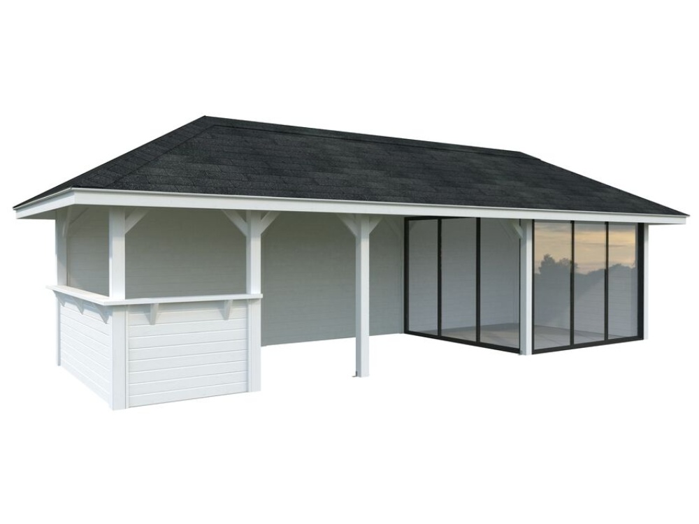 Havehus m/skydedør, Bianca 215, 24,9 m², hvid - Silvan