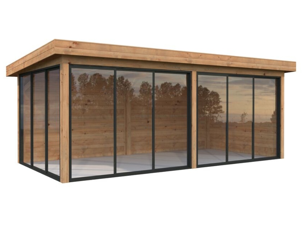 Anneks m/skydedør, Lenna 702, 16,6 m², brun - Silvan