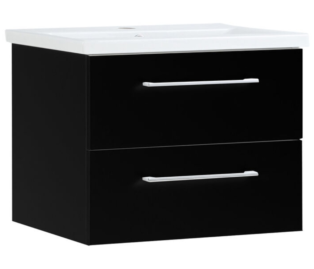 Nortiq, Underskab inkl. vask, Nevada, 70 cm, mat sort - Silvan