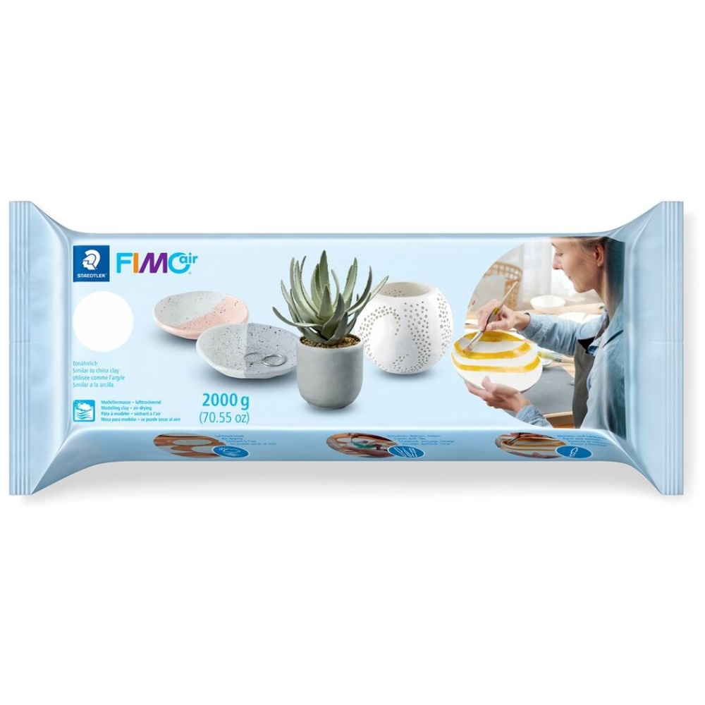 Fimo, Lufttørrende ler, Fimo Air, hvid, 2000 g - Silvan